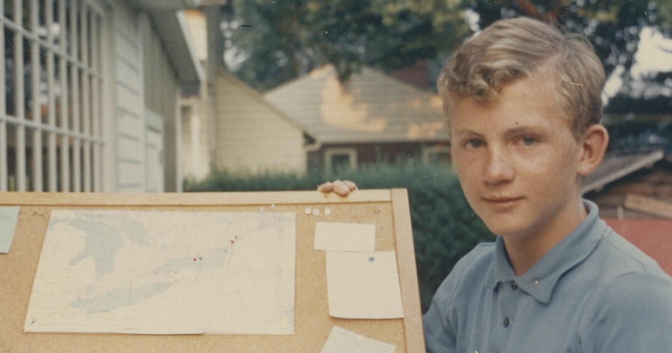 Expo 67. Roger Nolan à bicyclette | Encyclopédie du MEM